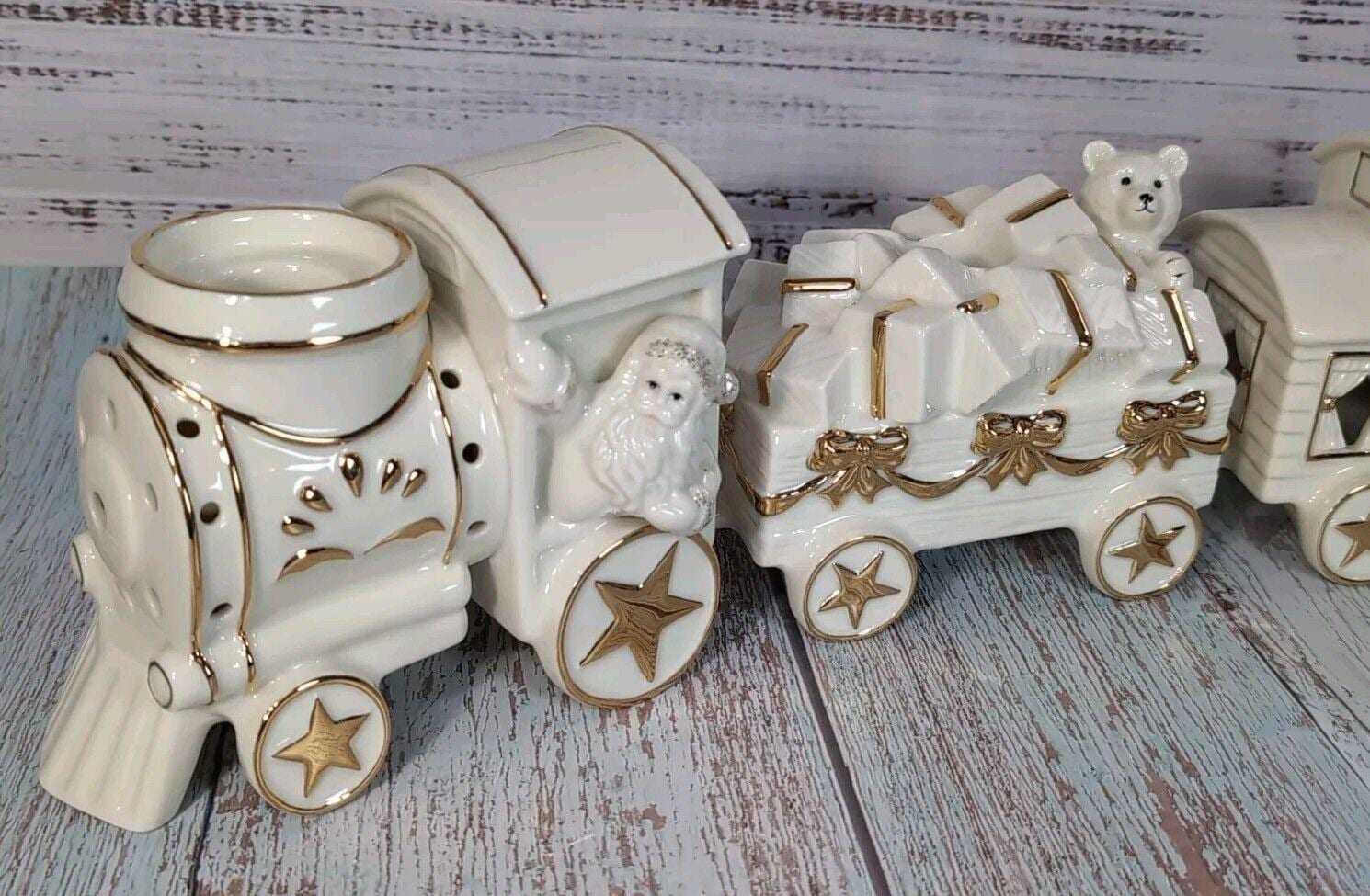 Mikasa Fine Porcelain Train Holiday Elegance 3 Piece Interlocking Train ...