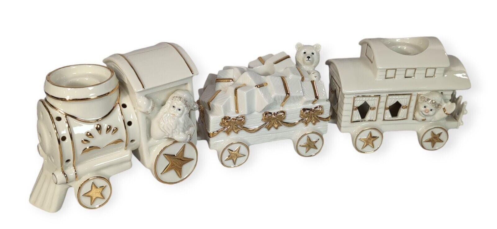 Mikasa Fine Porcelain Train Holiday Elegance 3 Piece Interlocking Train ...