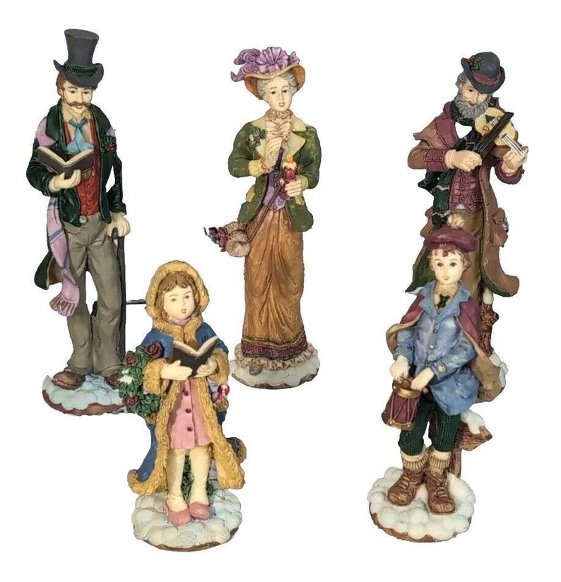 5 Christmas Carolers Porcelain Figurine Musician Set Christmas Decor - Etsy
