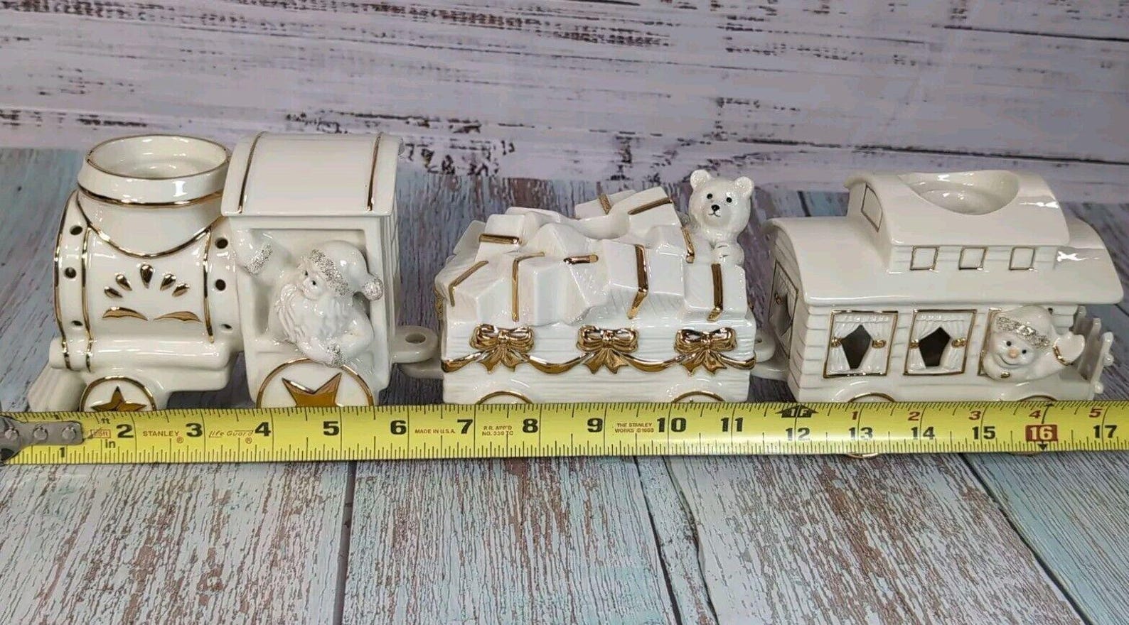Mikasa Fine Porcelain Train Holiday Elegance 3 Piece Interlocking Train ...