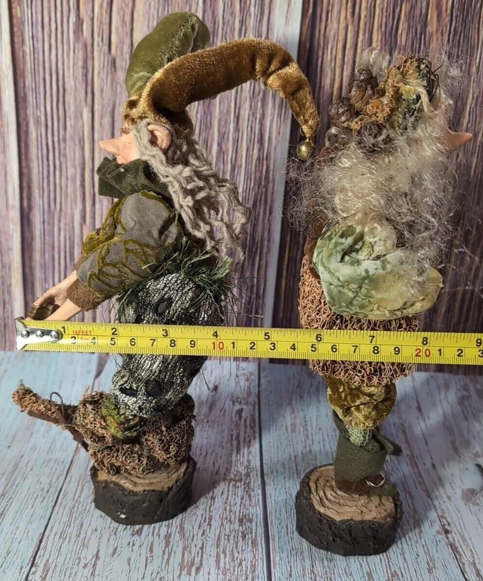 Rare Elf Dolls Troll Woodsman Doll 11 Inch Folk Art Wood Plastic Look ...
