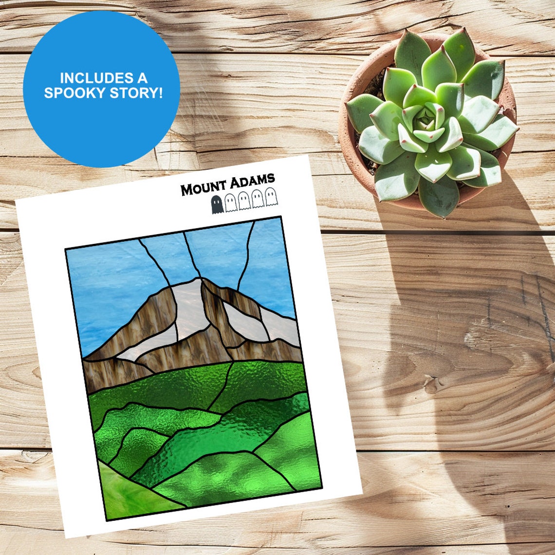 WA Volcano Series Stained Glass Patterns - Etsy