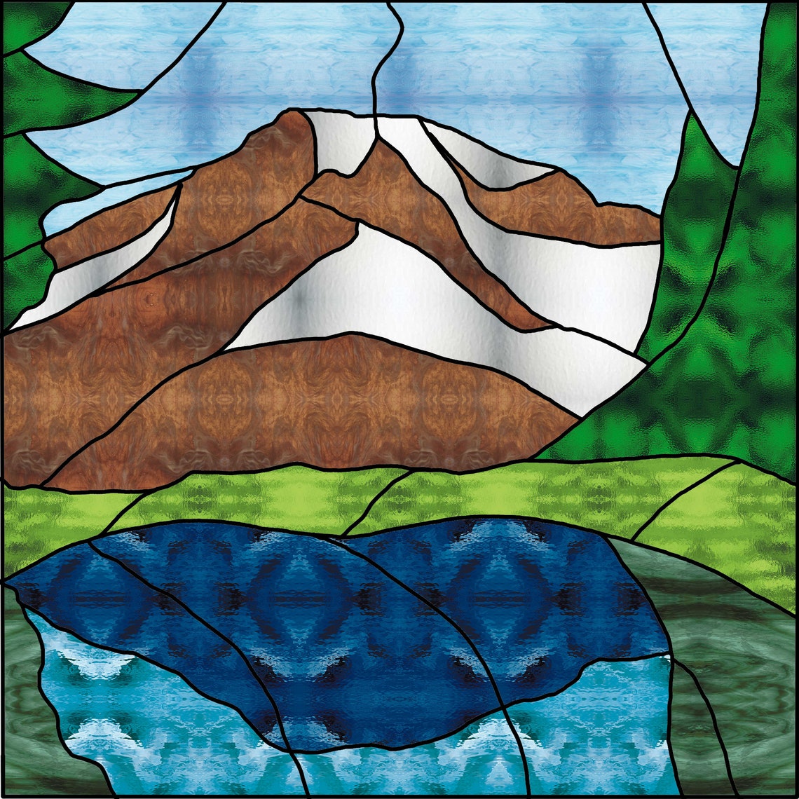 Mount Rainier Stained Glass Pattern & Spooky Story - Etsy