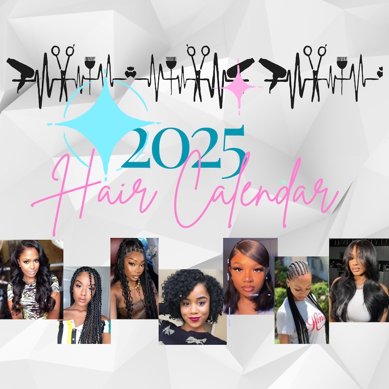 2025 Hair Calendar: Digital Hairstyle Planner & Tracker (PDF Download ...