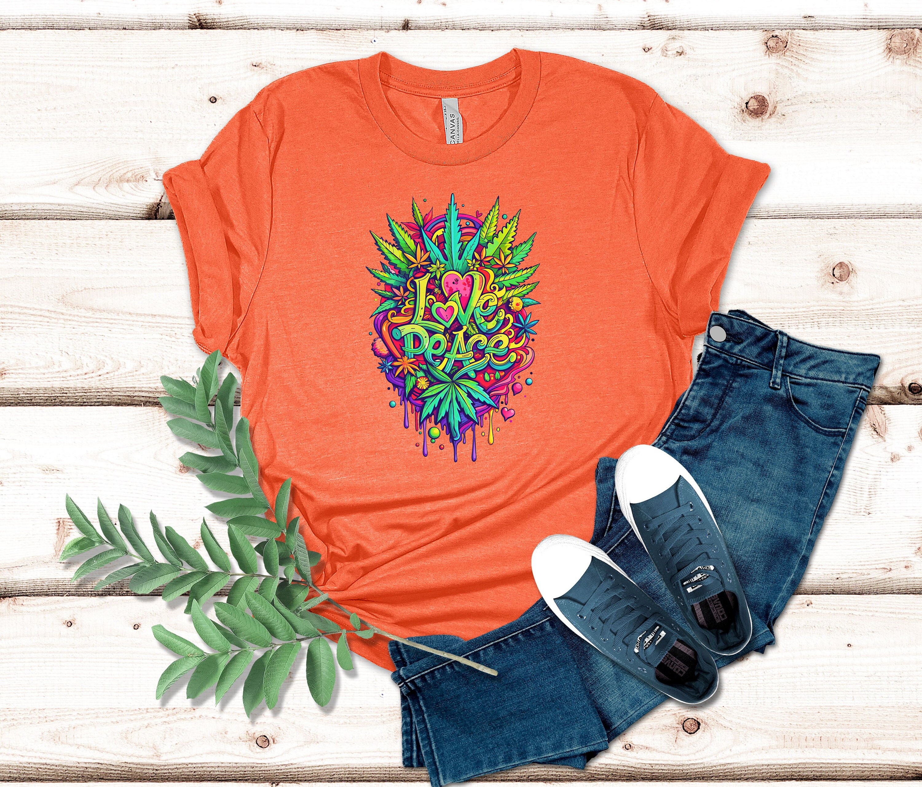 Love Peace Weed Shirt, 420 Shirts, Weed Tees, Hippie Shirts, Marijuana ...