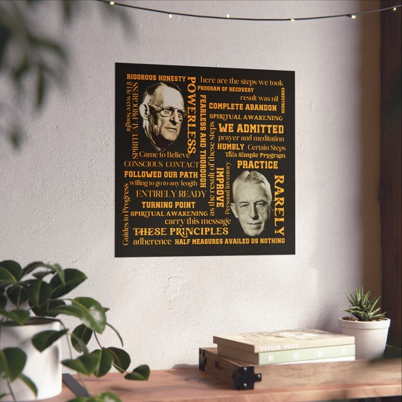 Alcoholics Anonymous Wall Posters 12 Steps Of Alcoholics Anonymous