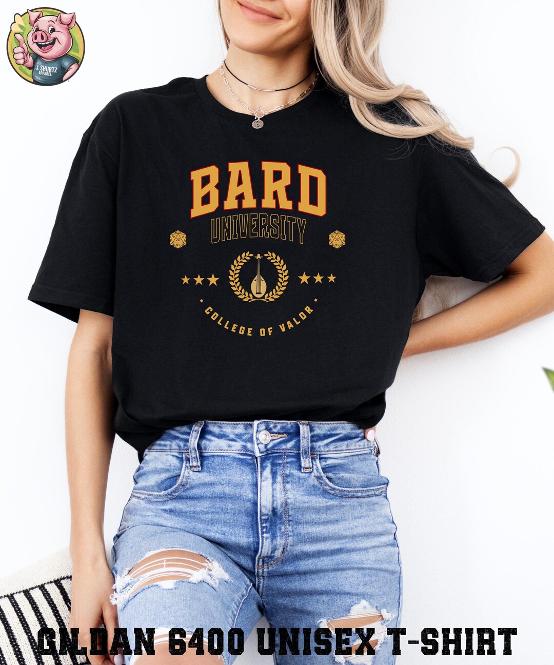 Bard College of Valor Shirt, Dungeons and Dragons Apparel, D&D T-shirts ...