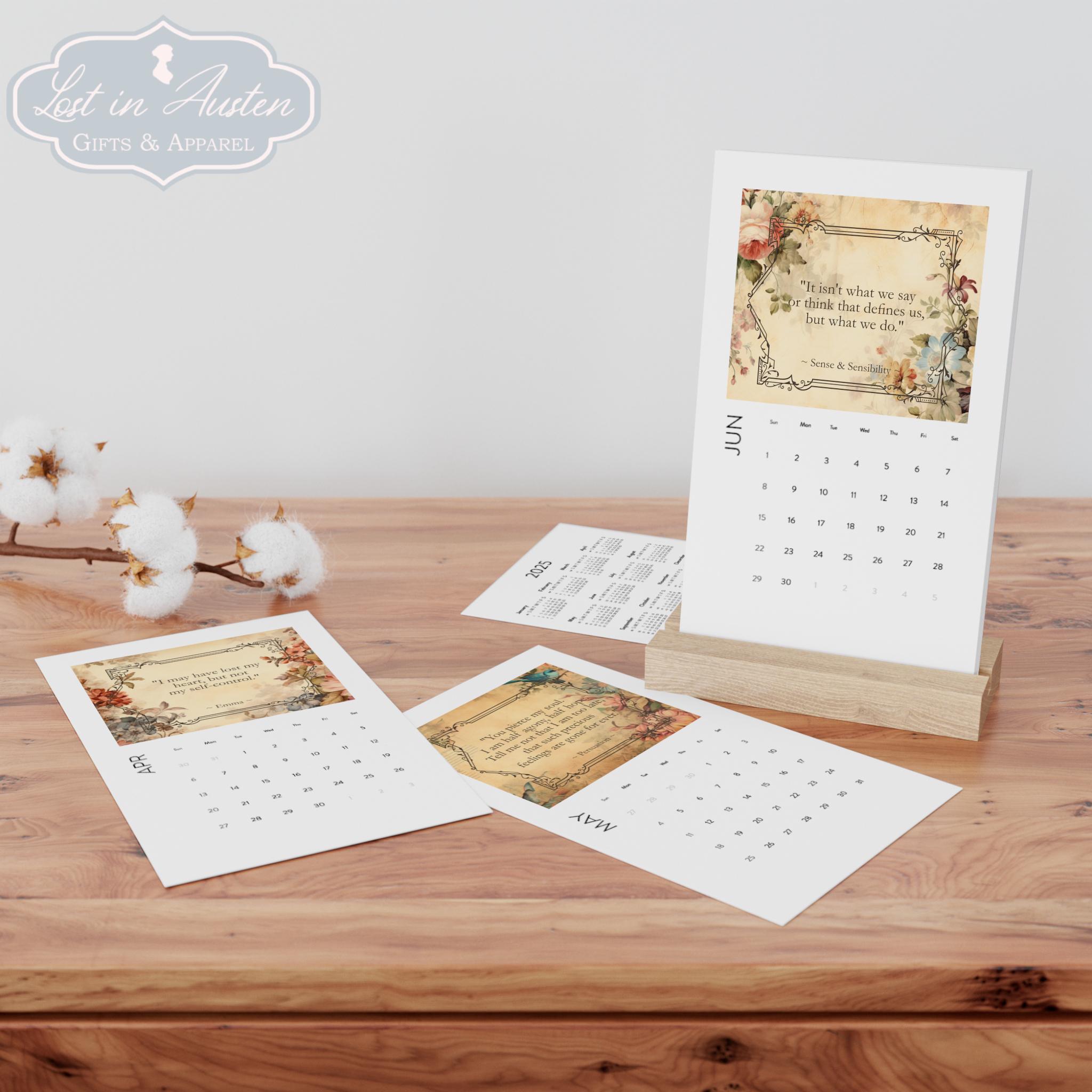 Jane Austen Quotes Vertical Desk Calendar 2025, Pride and Prejudice ...
