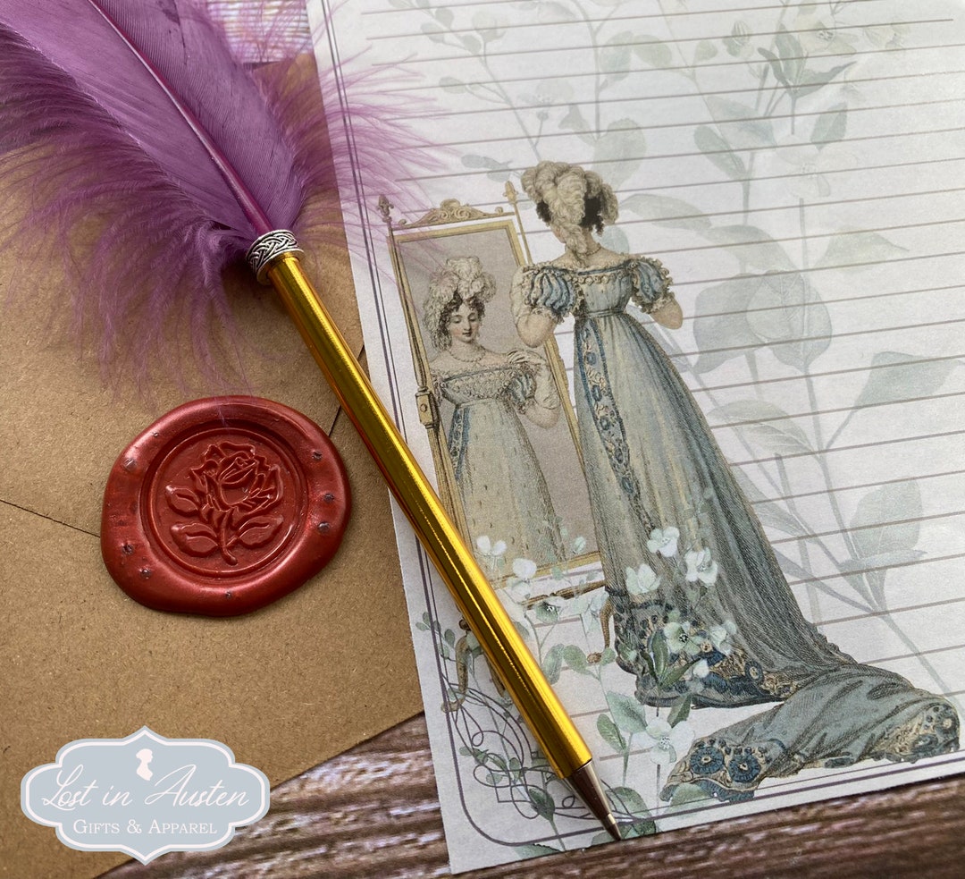 Jane Austen Regency Ladies Writing Set, Lined Paper, Envelopes, Wax ...
