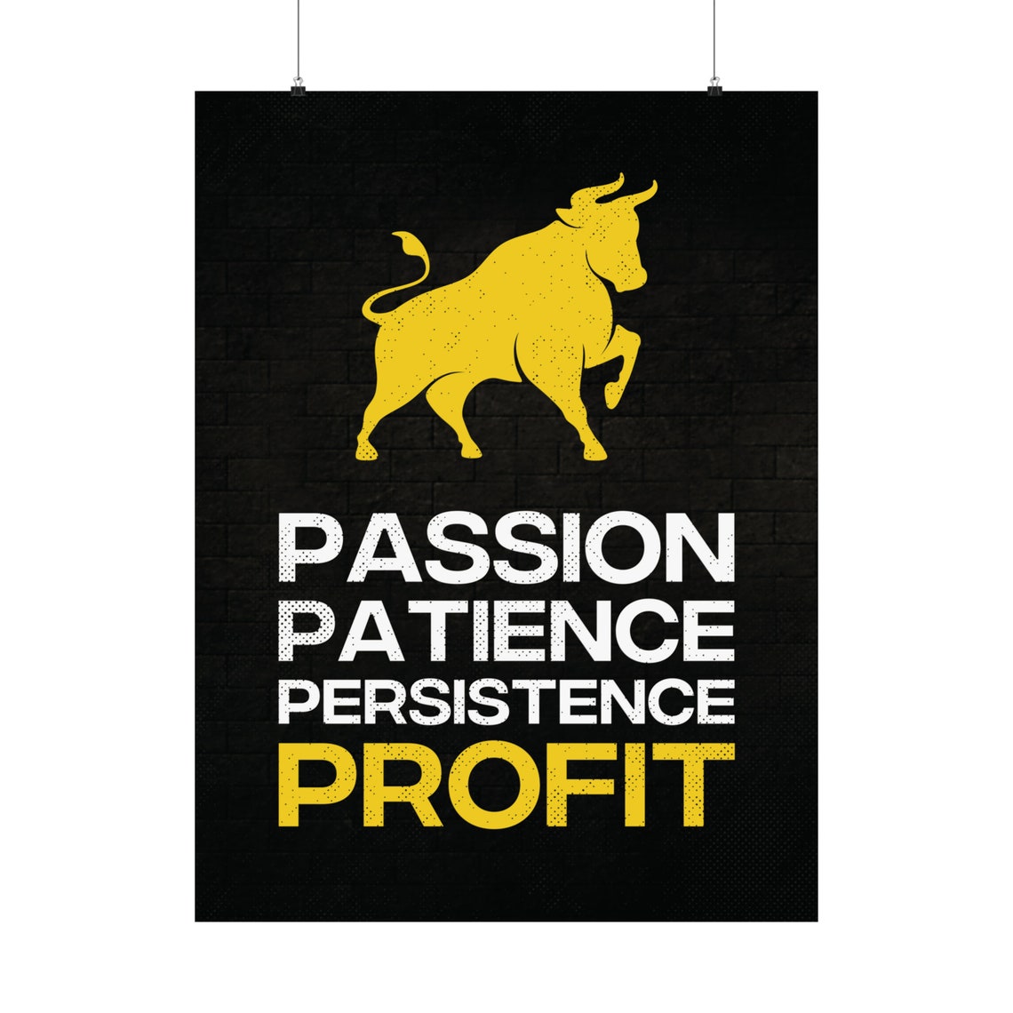 Trading Bull Profit Digital Poster Investor Art, Motivational Print ...