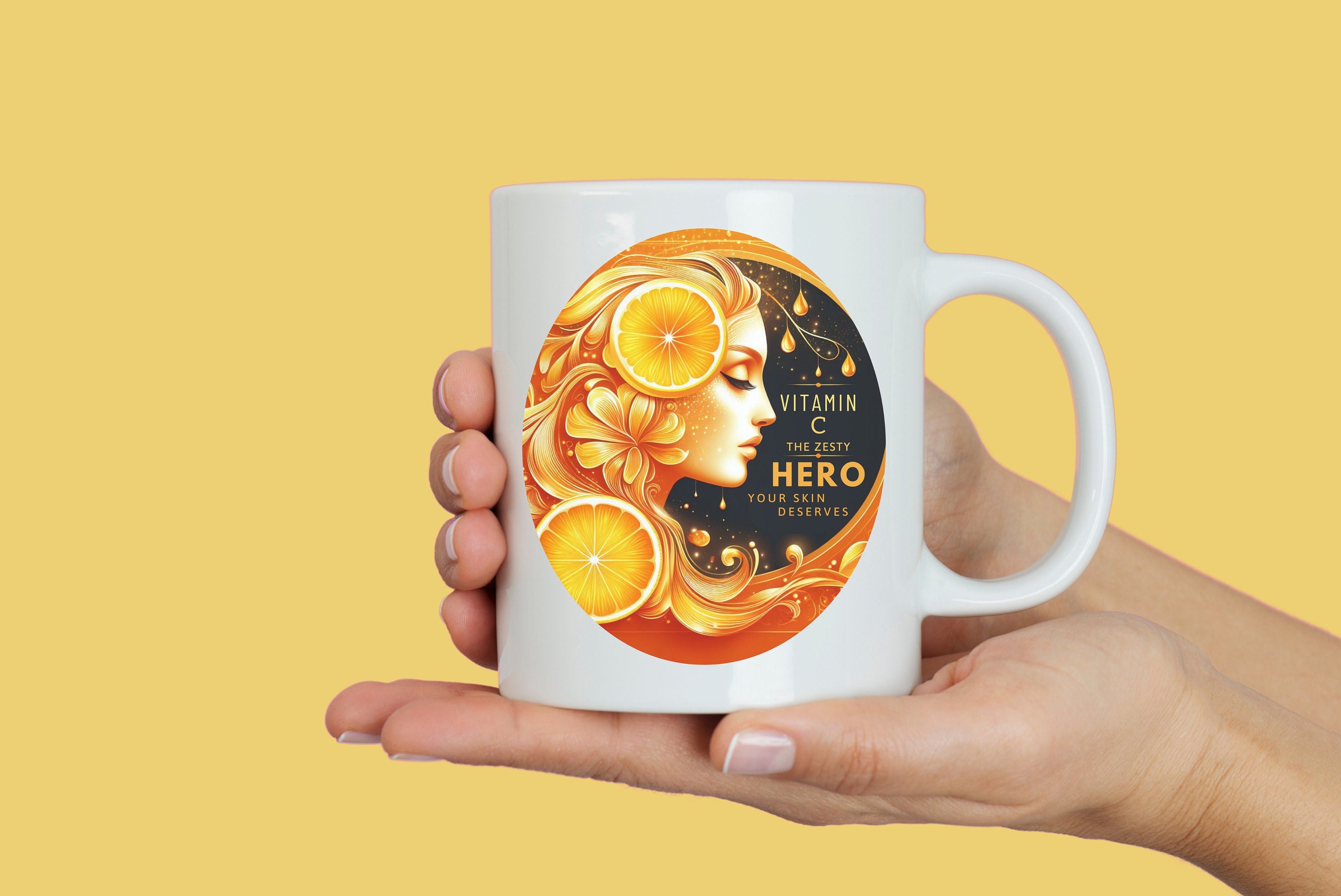 Skincare Vitamin C the Zesty Hero Ceramic White Mug 11oz Gift - Etsy