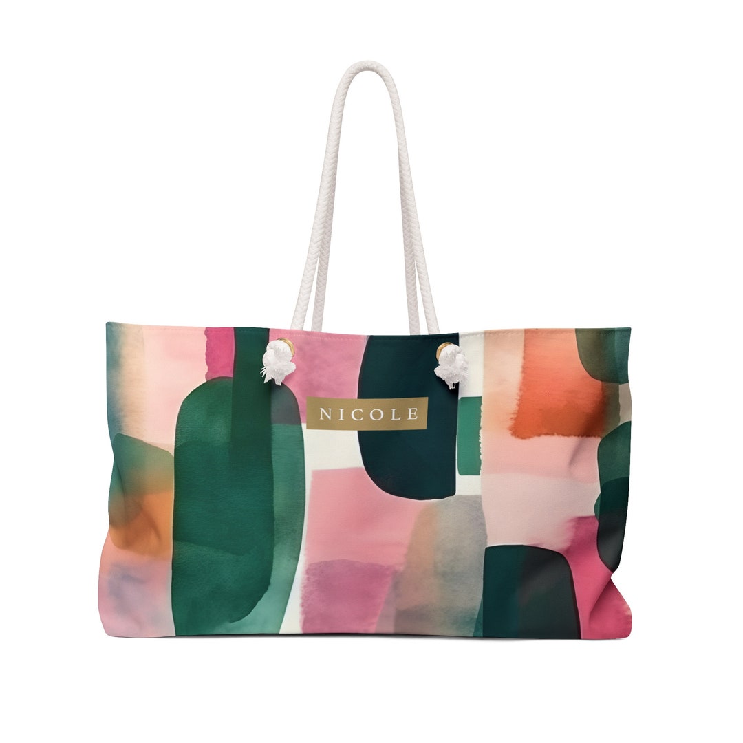 Custom Large Oversized Tote Bag Pink Green Huge Tote Multicolor Maxi ...