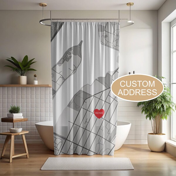 Map Shower Curtain - Etsy