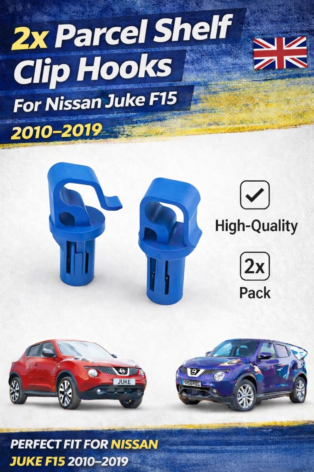 Nissan Juke F15 Parcel Shelf Clip Hooks (2010-2019) - 2x Replacement ...