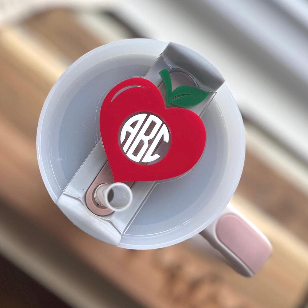 Teacher Stanley Topper, Personalized Heart Apple Topper 40oz/30oz ...