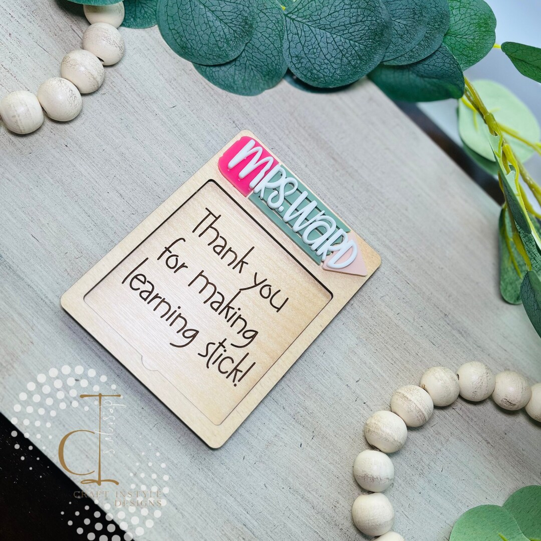 Teacher Appreciation Gift, Sticky Note Holder, End of School Year ...