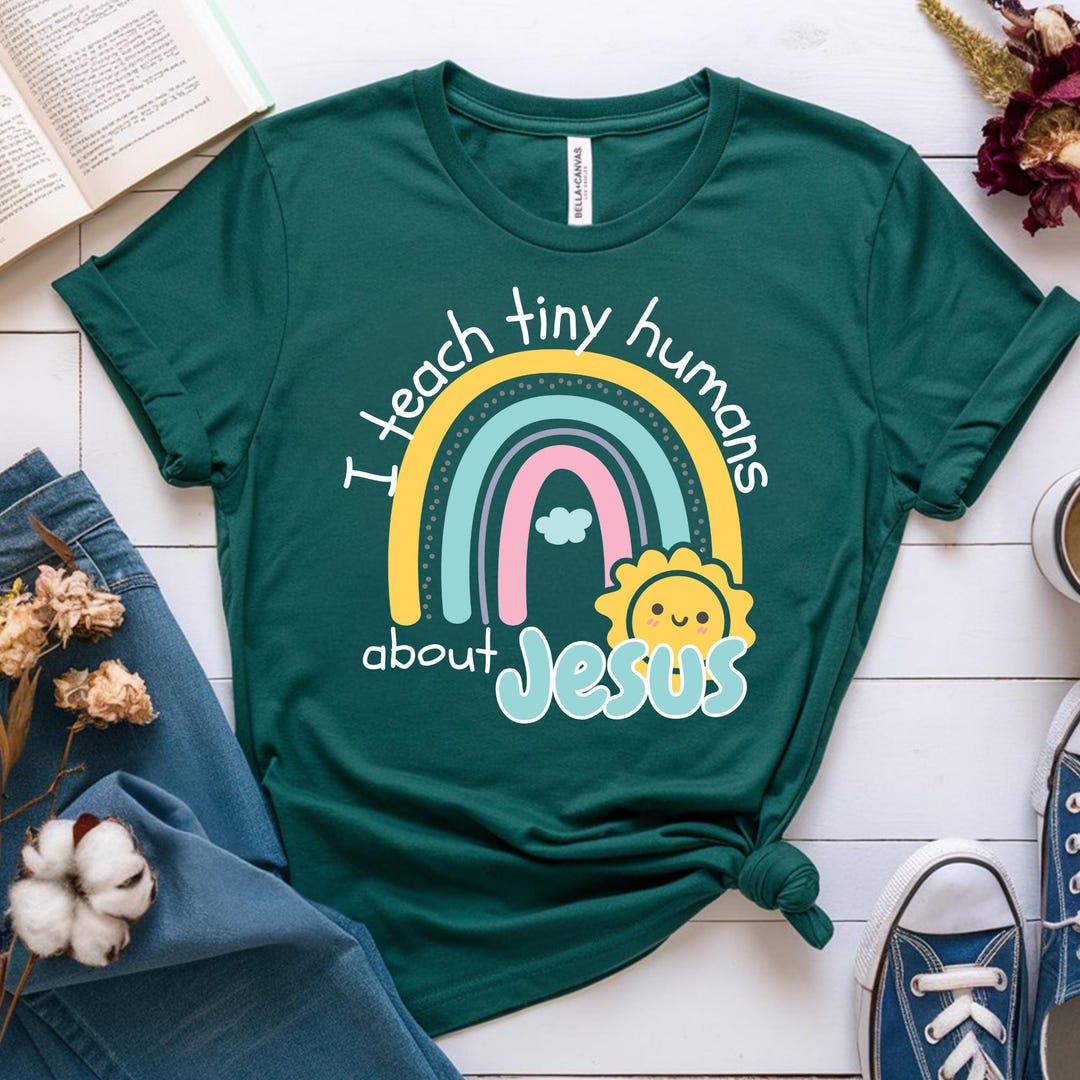I Teach Tiny Humans About JESUS - Sunshine Rainbow - Png Svg for DTF ...