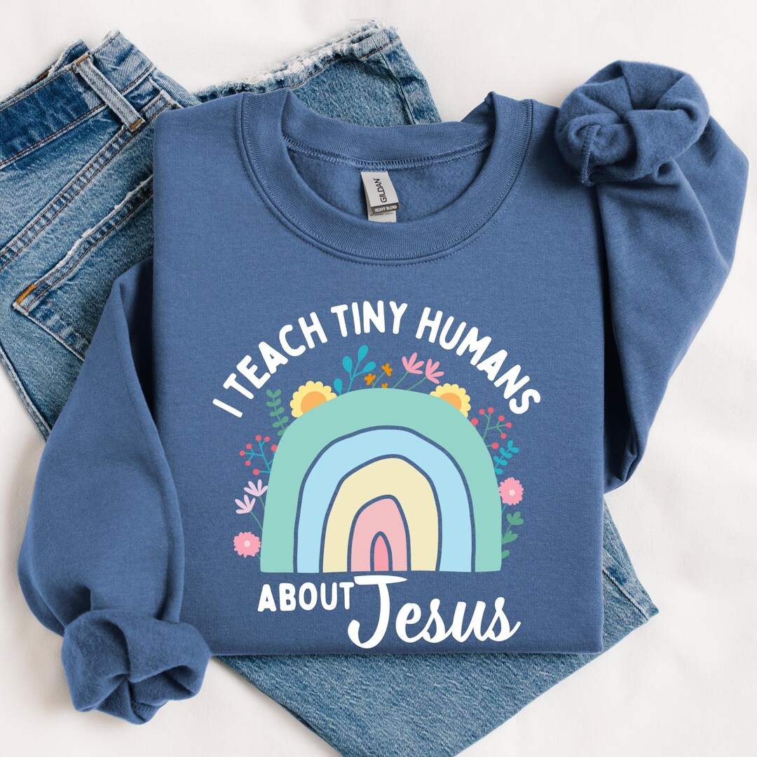 I Teach Tiny Humans About JESUS - Floral Rainbow - Png Svg for DTF ...