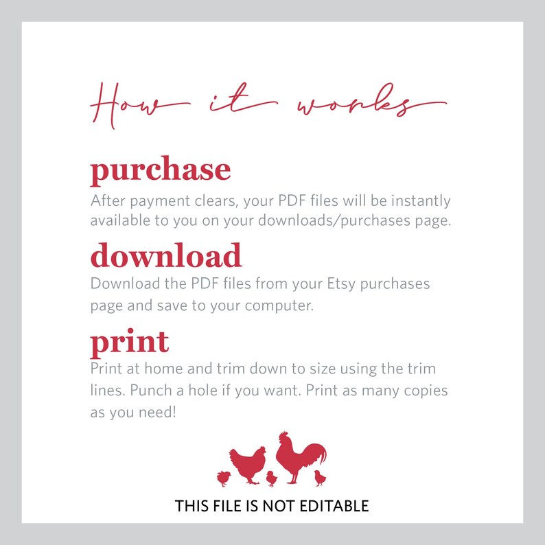 Chicken Christmas Gift Tags // Printable Gift Tags // Chicken Lover ...