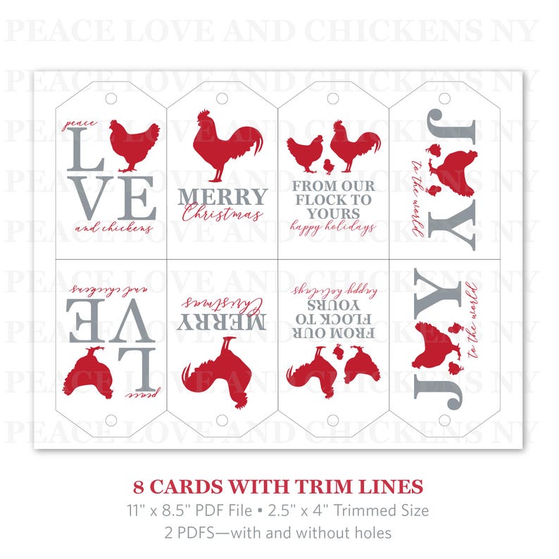 Chicken Christmas Gift Tags // Printable Gift Tags // Chicken Lover ...