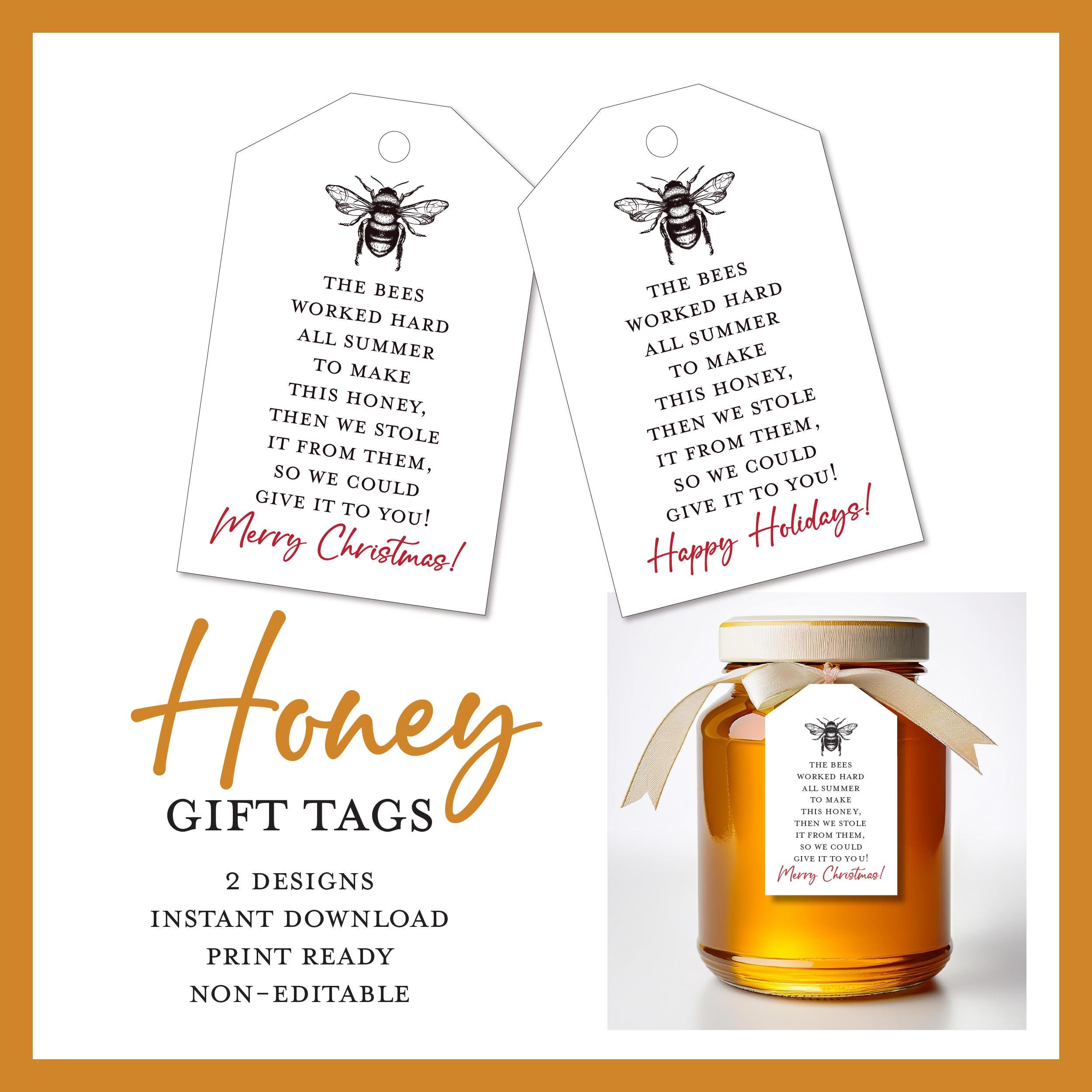 Honey Gift Tag // Printable Honey Gift Tag // Holiday Honey ...
