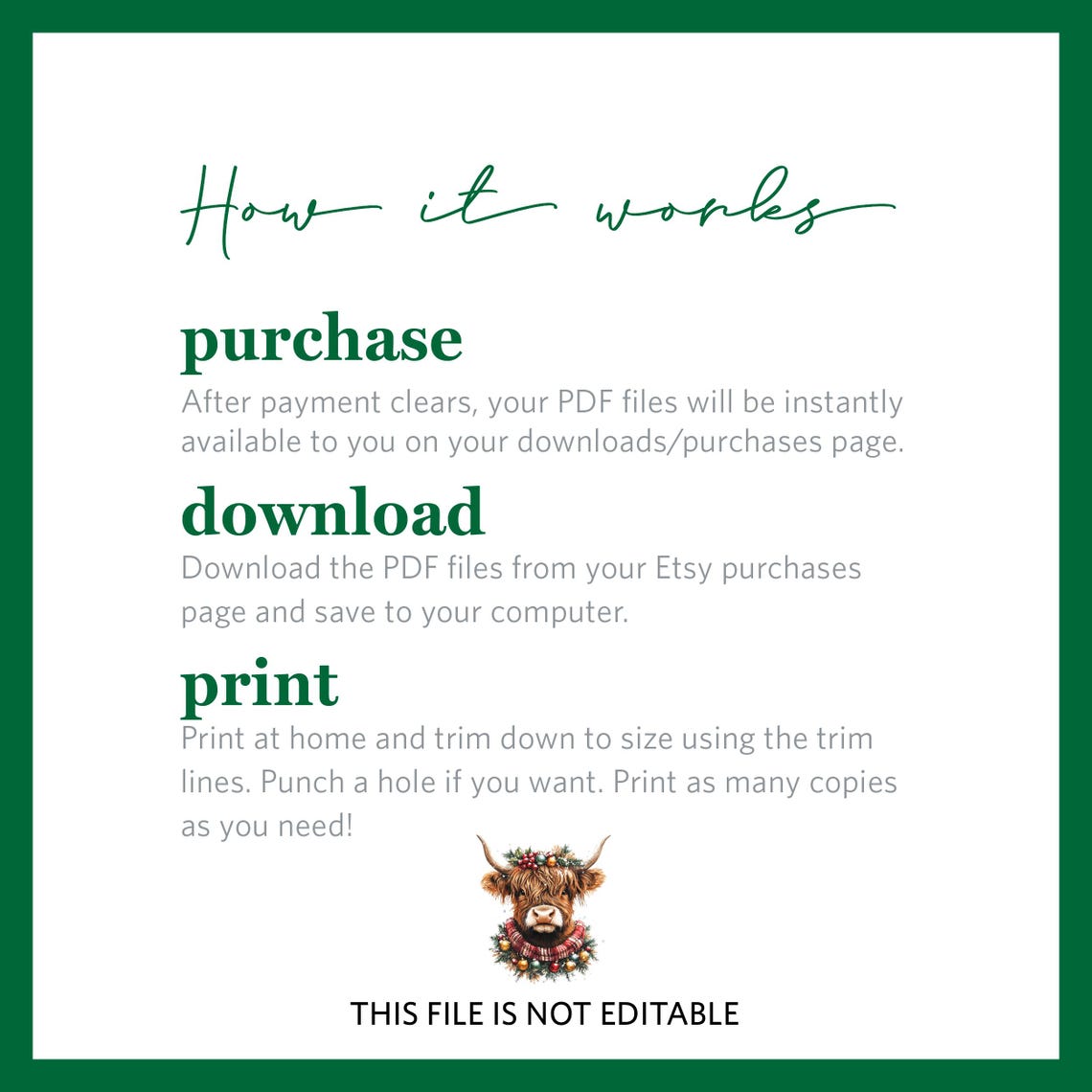Cow Christmas Gift Tags // Cow Christmas Tags // Printable Cow Gift ...