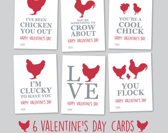 Bee Valentines Day Cards set of 6 for Kids Classroom, Printable ...