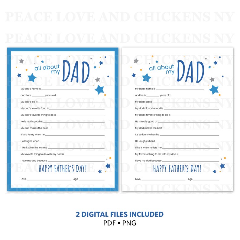 Father's Day Printable // Father's Day Questions // Printable ...