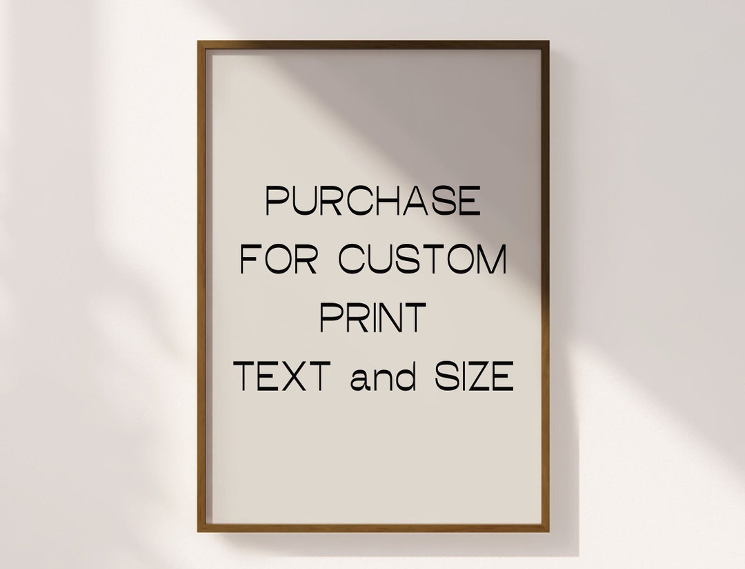 Custom Print TEXT & SIZE | Digital Poster Print | Unique Retro Wall Art ...