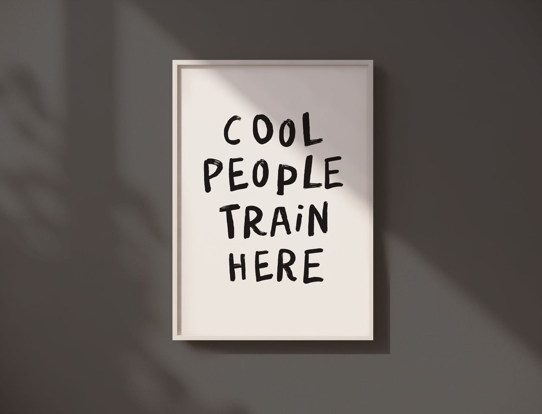 COOL PPL TRAIN Aesthetic Gym Decor | Cute Gym Room Art Print | Trendy ...