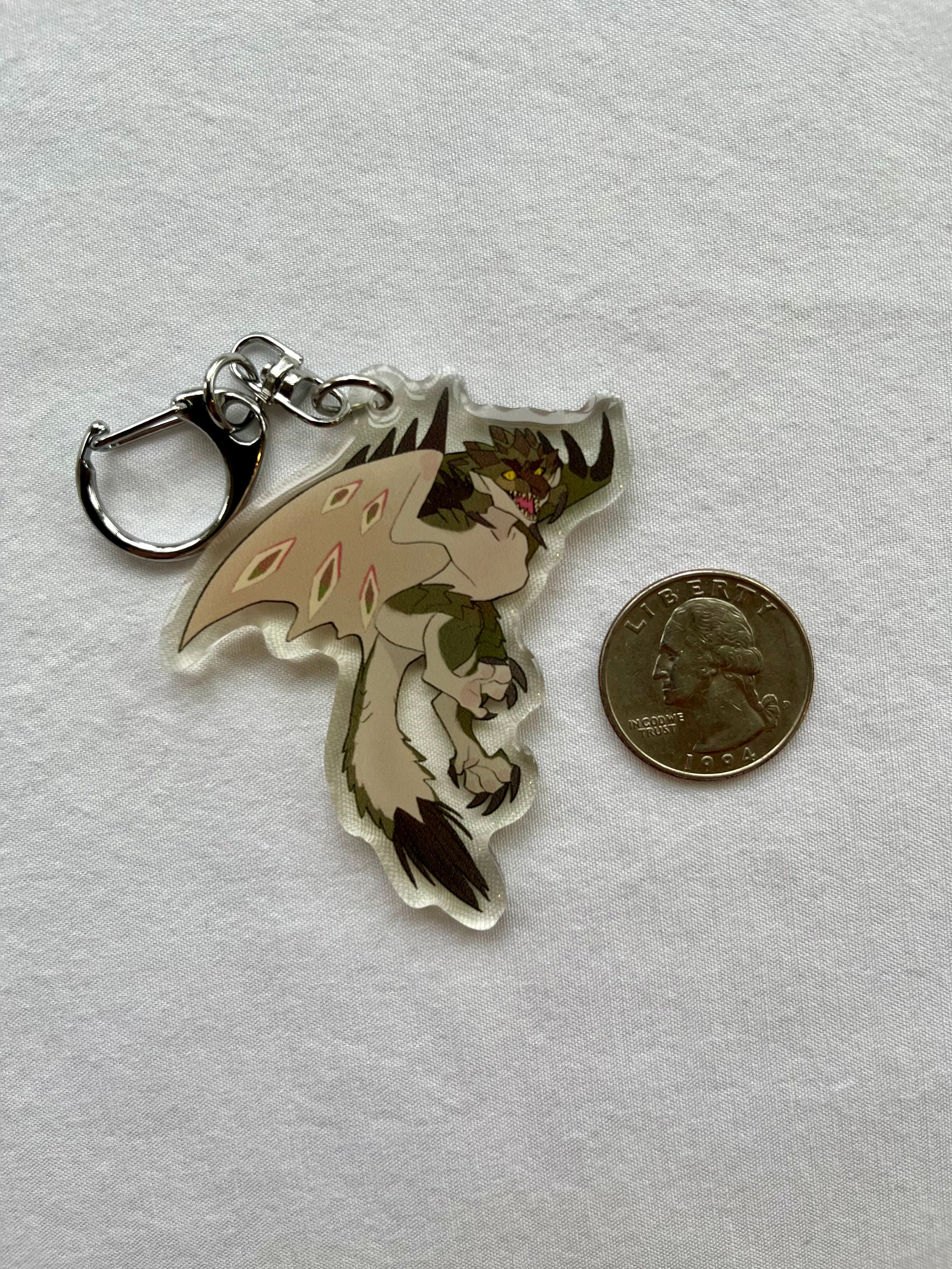 Monster Hunter Rathalos and Rathian Acrylic Keychains - Etsy