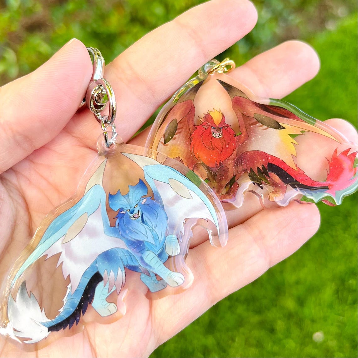 Monster Hunter Teostra and Lunastra Acrylic Keychains - Etsy