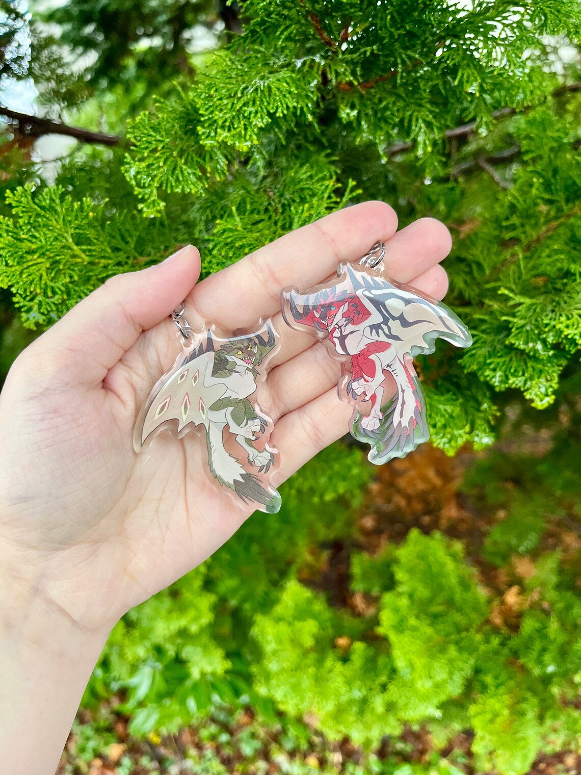 Monster Hunter Rathalos and Rathian Acrylic Keychains - Etsy