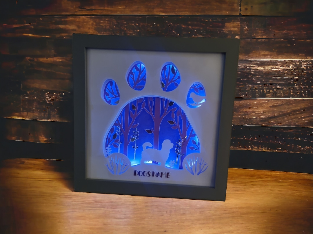 Custom Made Maltese Personalised Dog Light Box. Any Breed Sillhouette ...