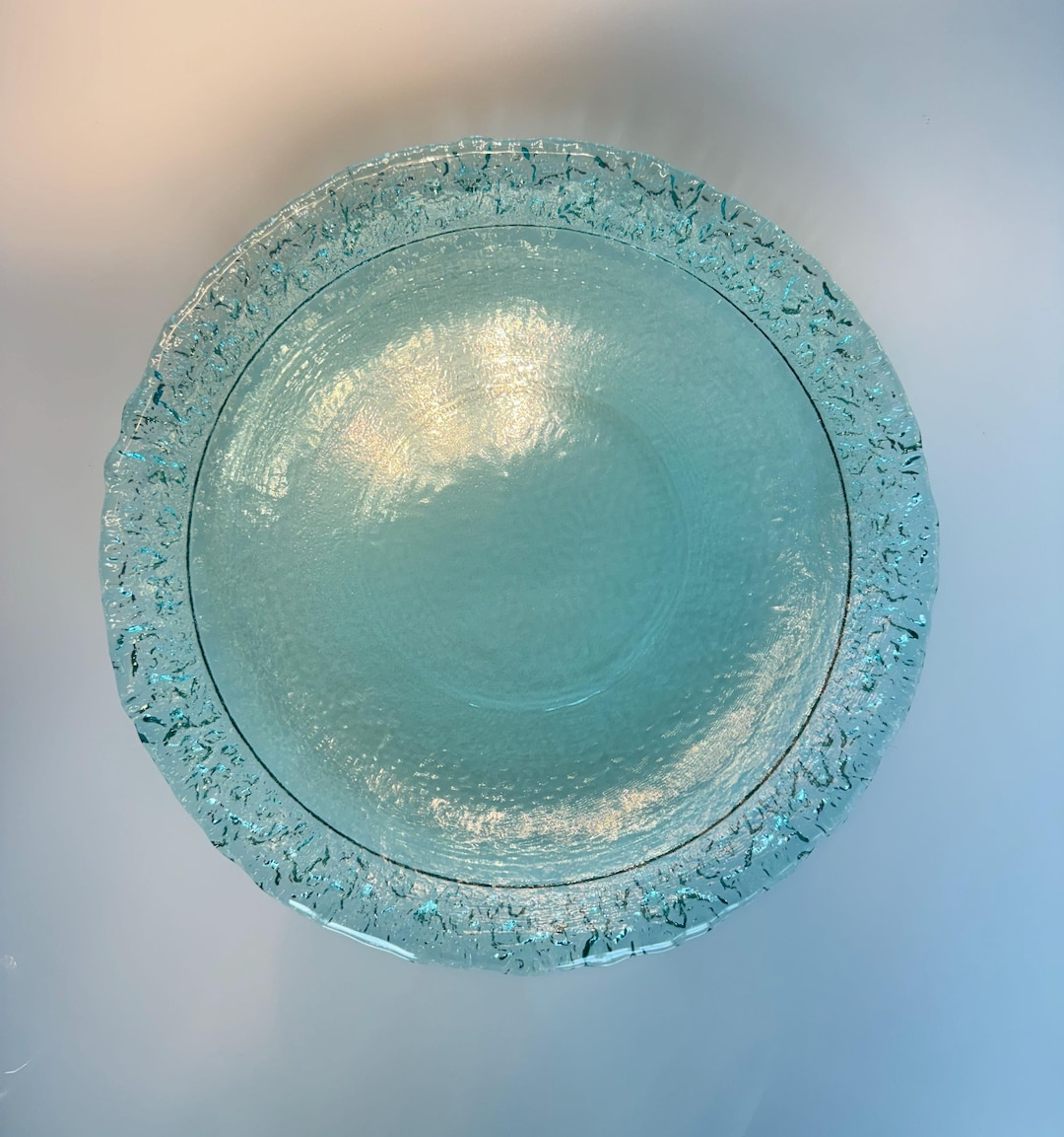 Fire and Light Aqua Moonstone Plate – Recycled Glass, Handmade in ...
