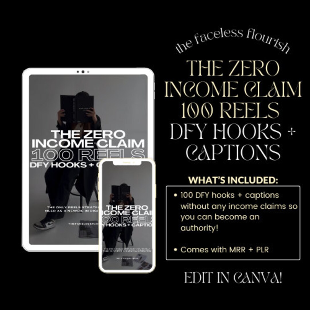Zero Income Claim Guide With Master Resell Rights MRR PLR DFY Reels ...