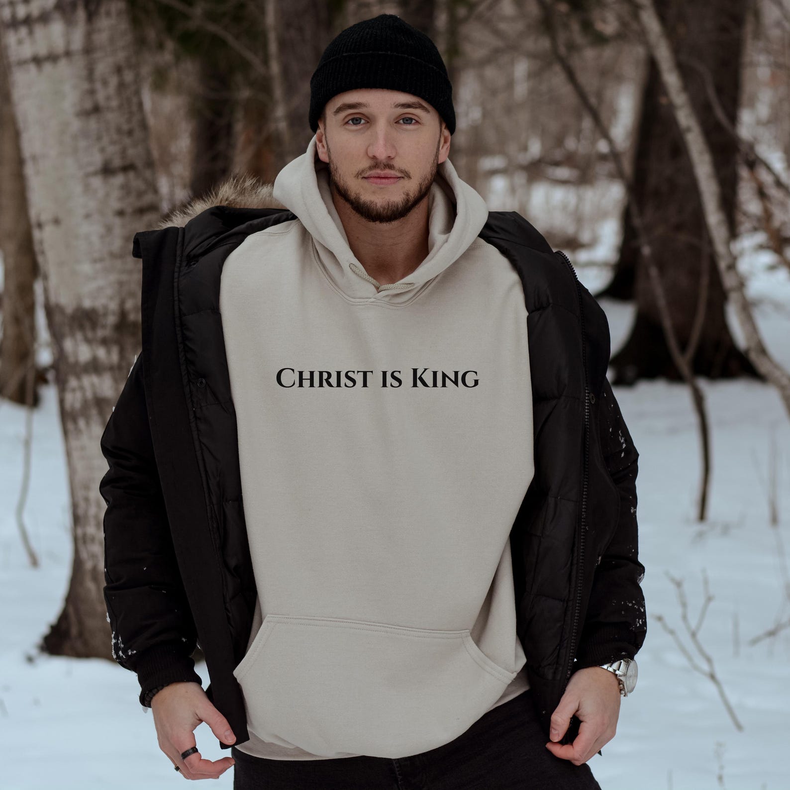 Jesus is King Hoodie - Christian Sweater, Oversized Godly Sweatshirt ...