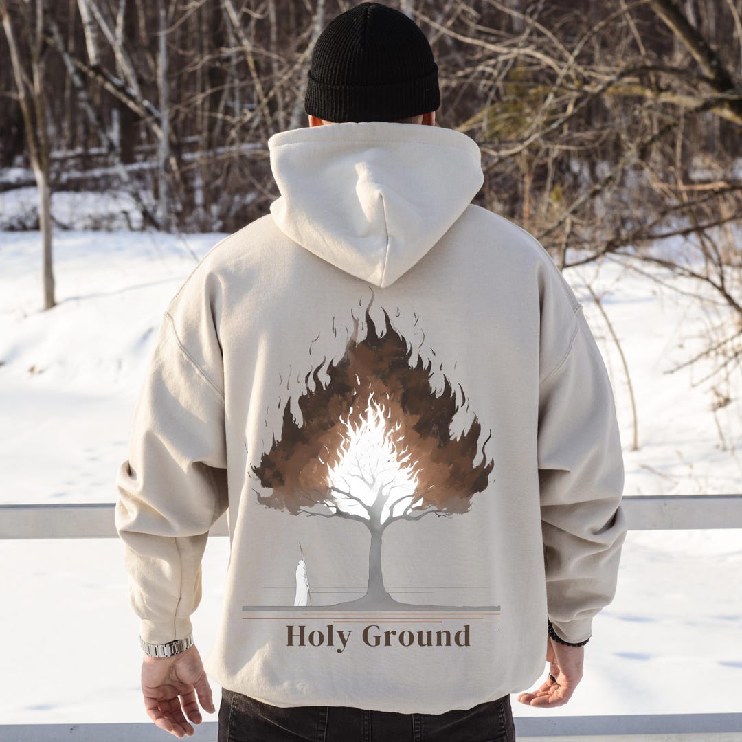 Moses and the Burning Bush Hoodie, Exodus 3:5 Sweatshirt, Faith Based ...