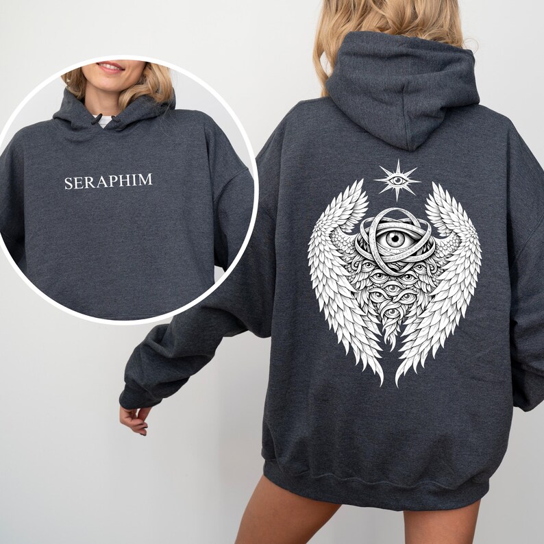 Vintage Seraphim Angel Unisex Hoodie, Godly Sweatshirt, Oversized ...