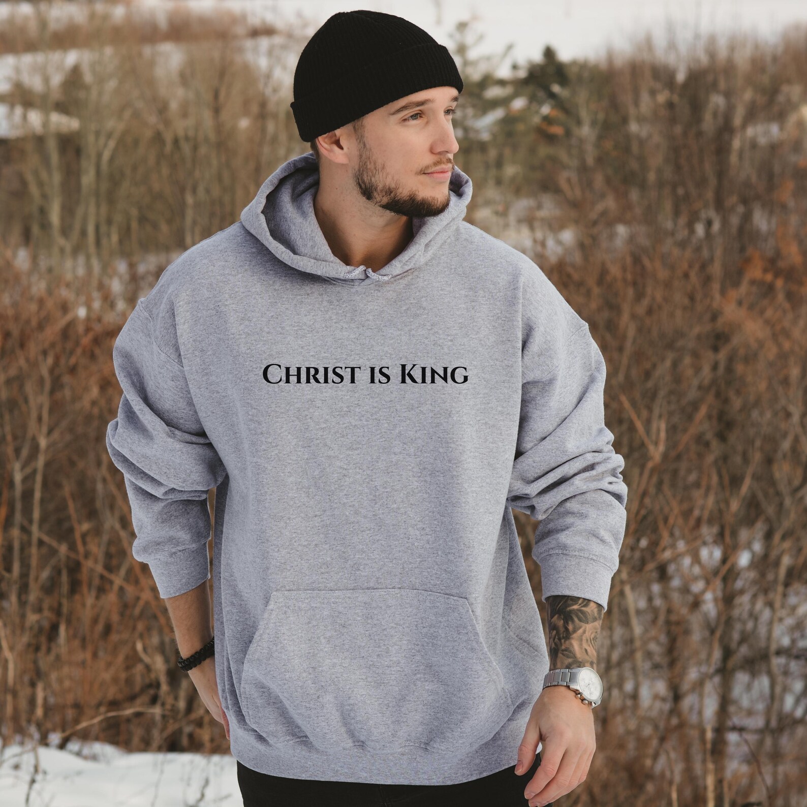 Jesus is King Hoodie - Christian Sweater, Oversized Godly Sweatshirt ...