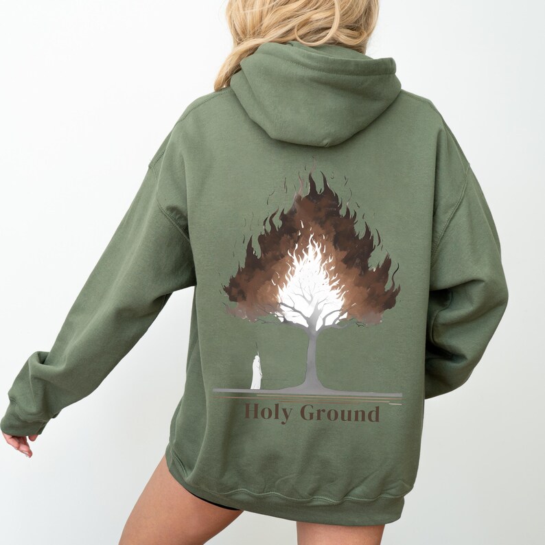 Moses and the Burning Bush Hoodie, Exodus 3:5 Sweatshirt, Faith Based ...