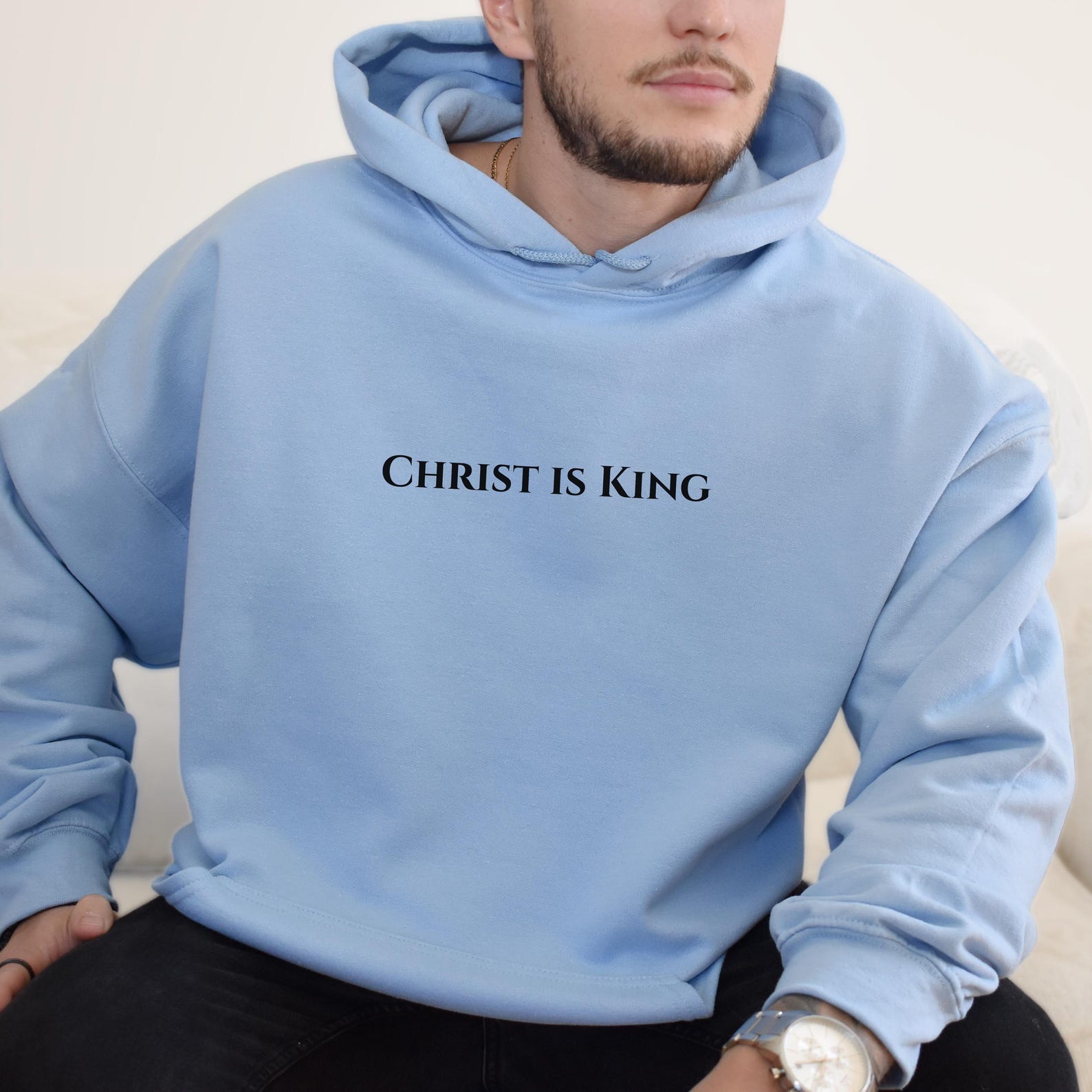 Jesus is King Hoodie - Christian Sweater, Oversized Godly Sweatshirt ...