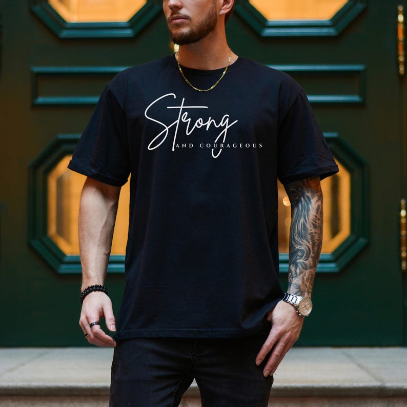 1:9 Joshua Strong and Courageous Sweatshirt, Faith Based Shirt, Inspirational Sweater, Jesus ...