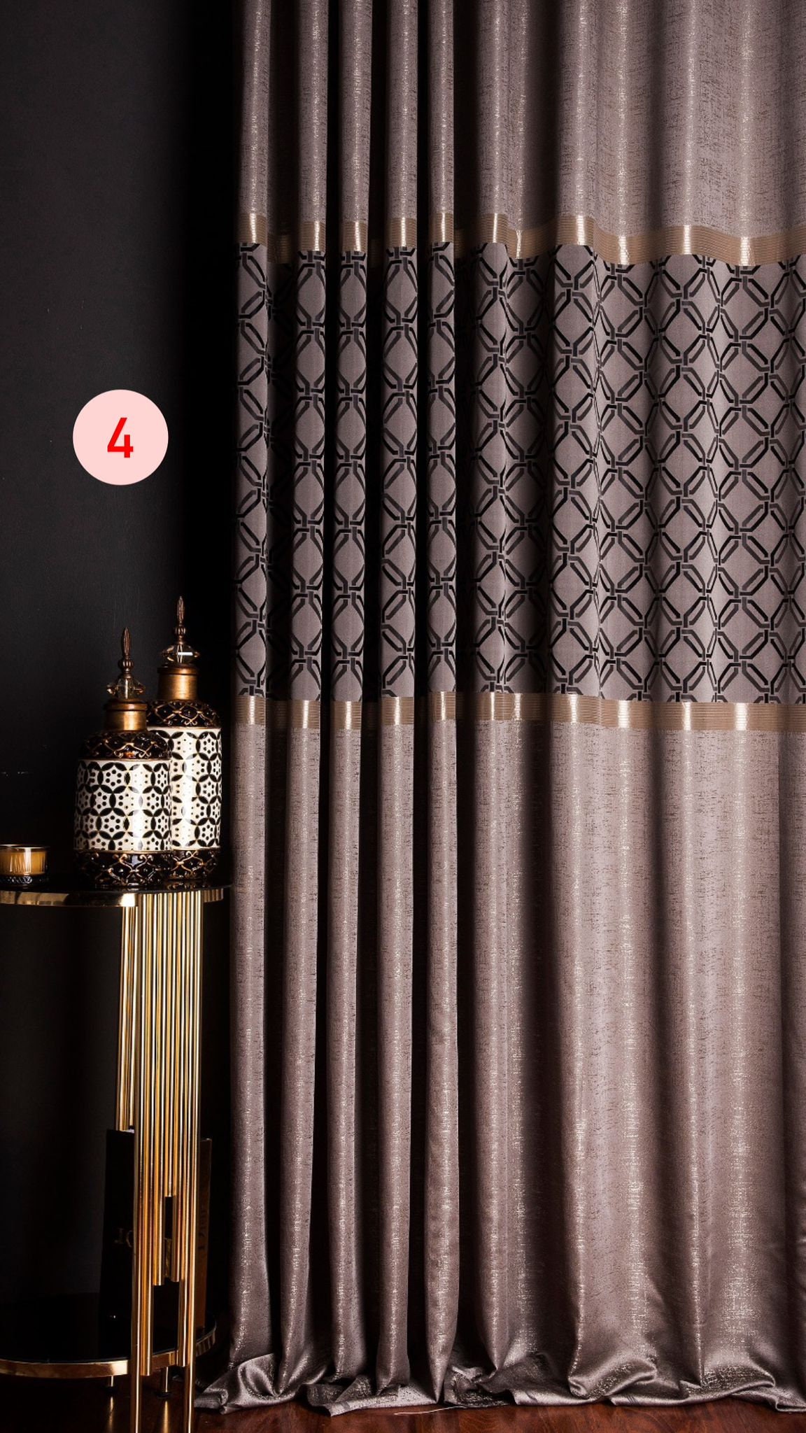 Turkish Gray Gold Curtains for Livingroom Bedroom Diningroom,luxury ...