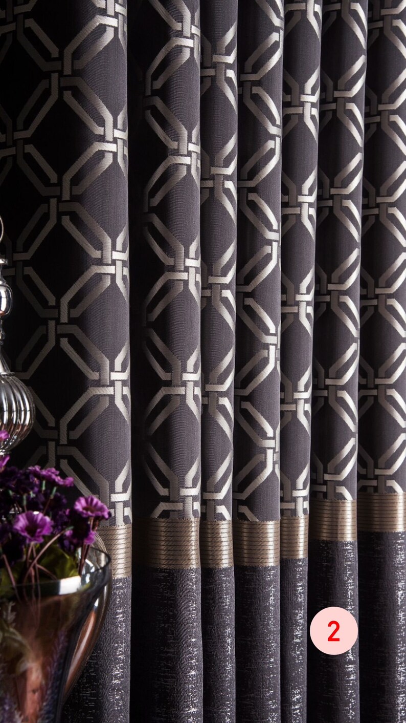 Turkish Gray Gold Curtains for Livingroom Bedroom Diningroom,luxury ...