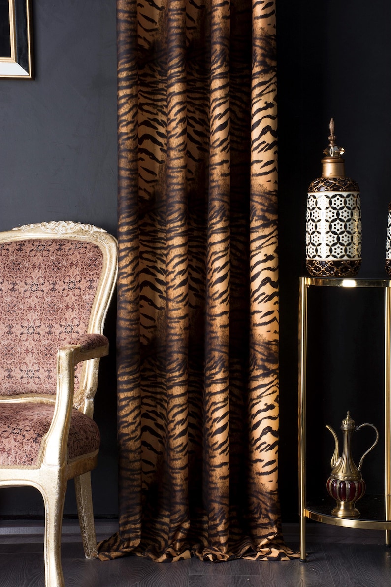 Tiger Stripe Curtain Panel: Exotic Animal Print Drapes for Bold ...