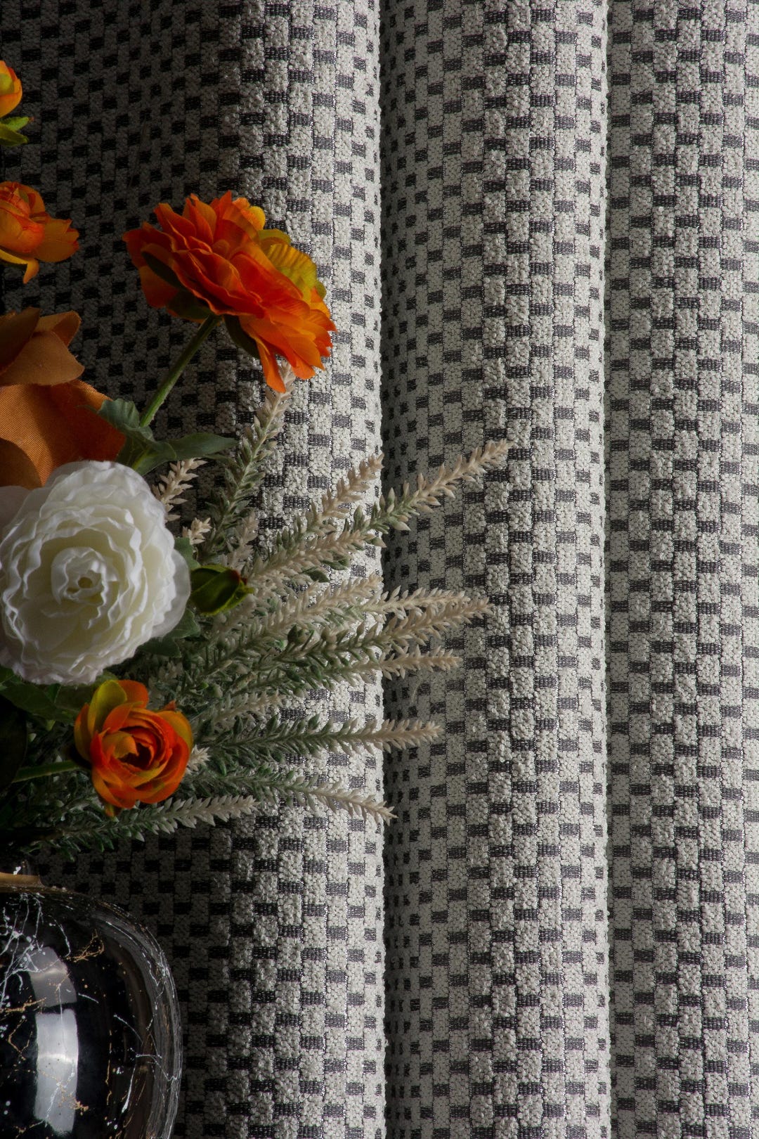 Square Patterned Curtains: Silver Grey White Art Deco, Custom Size - Etsy