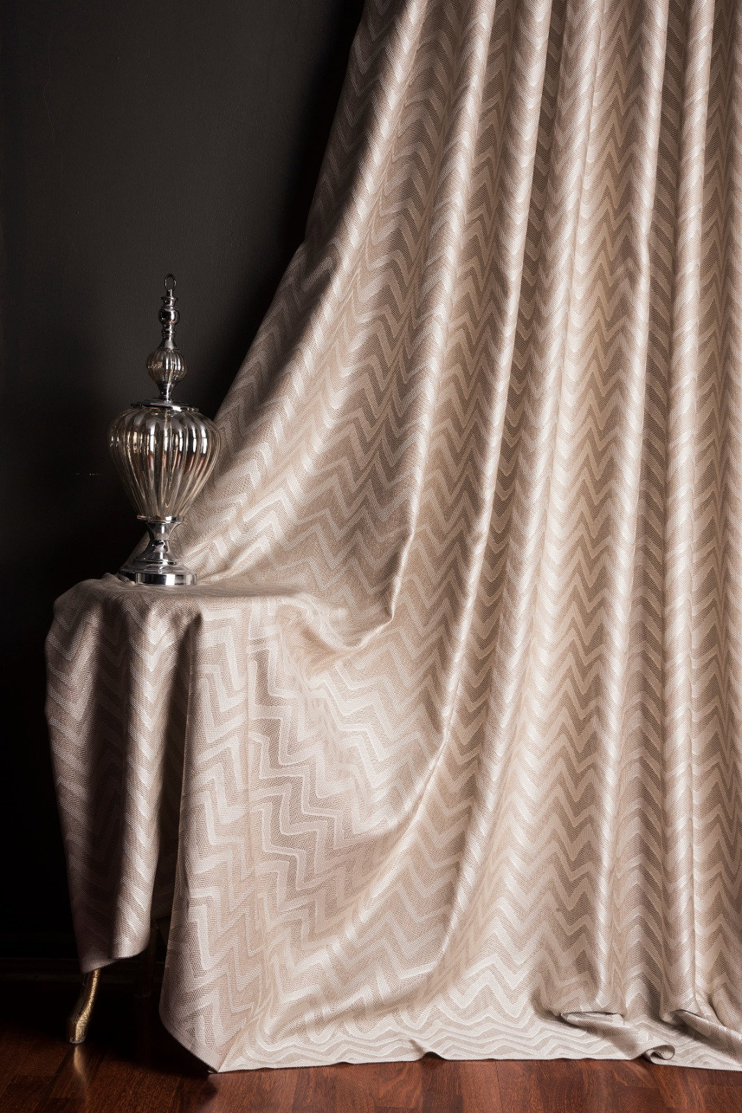 Modern Geometric Patterned Cream Curtains for Home , Luxury Brown Beige ...