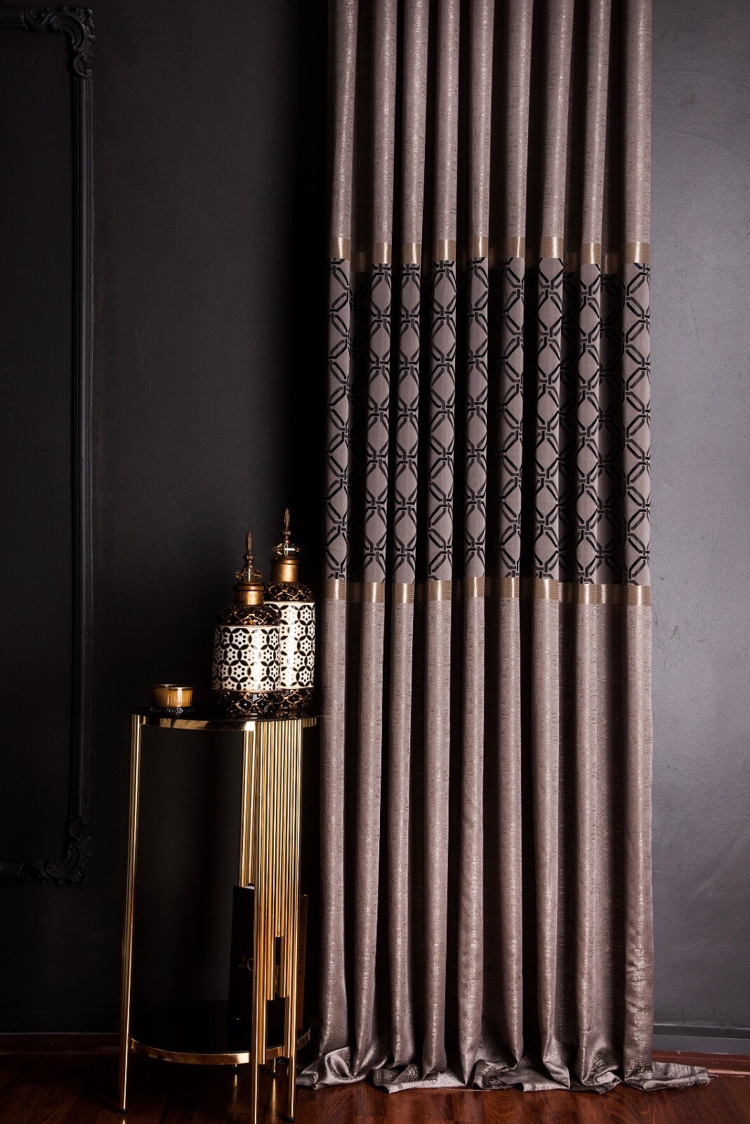 Turkish Beige Stone Gold Curtains for Livingroom Bedroom Diningroom ...