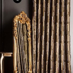 Luxury Black Gold Geometric Patterned Curtains for Livingroom Bedroom ...